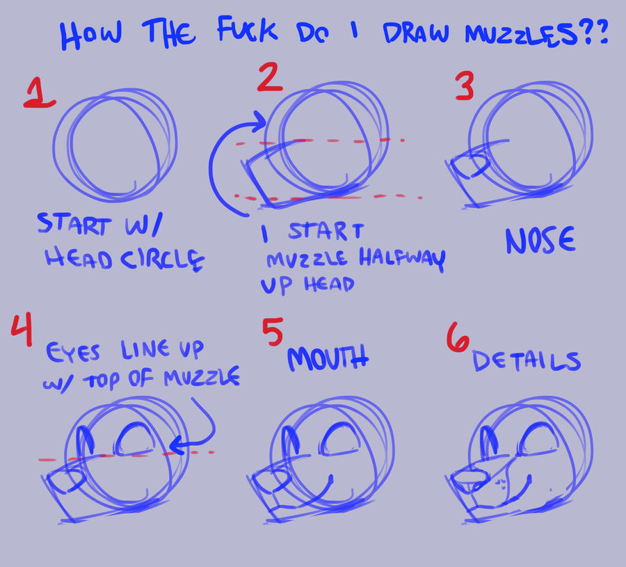 muzzle tutorial i guess by Warrioratheart on DeviantArt