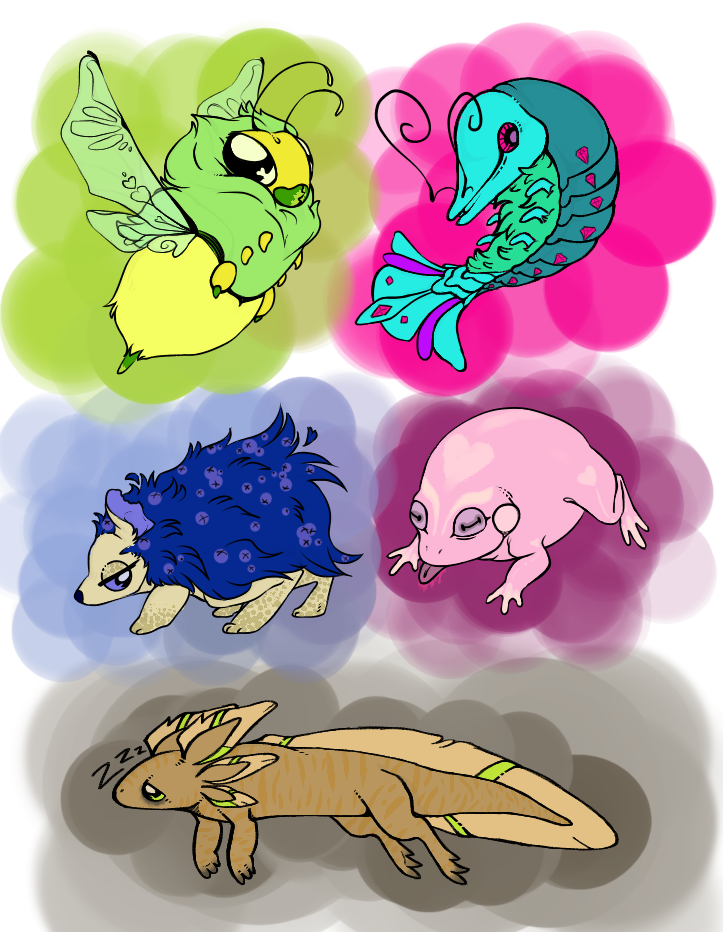 F2U frog bee shrimp hedgehog axolotl base by musicpaintpaw123 on DeviantArt