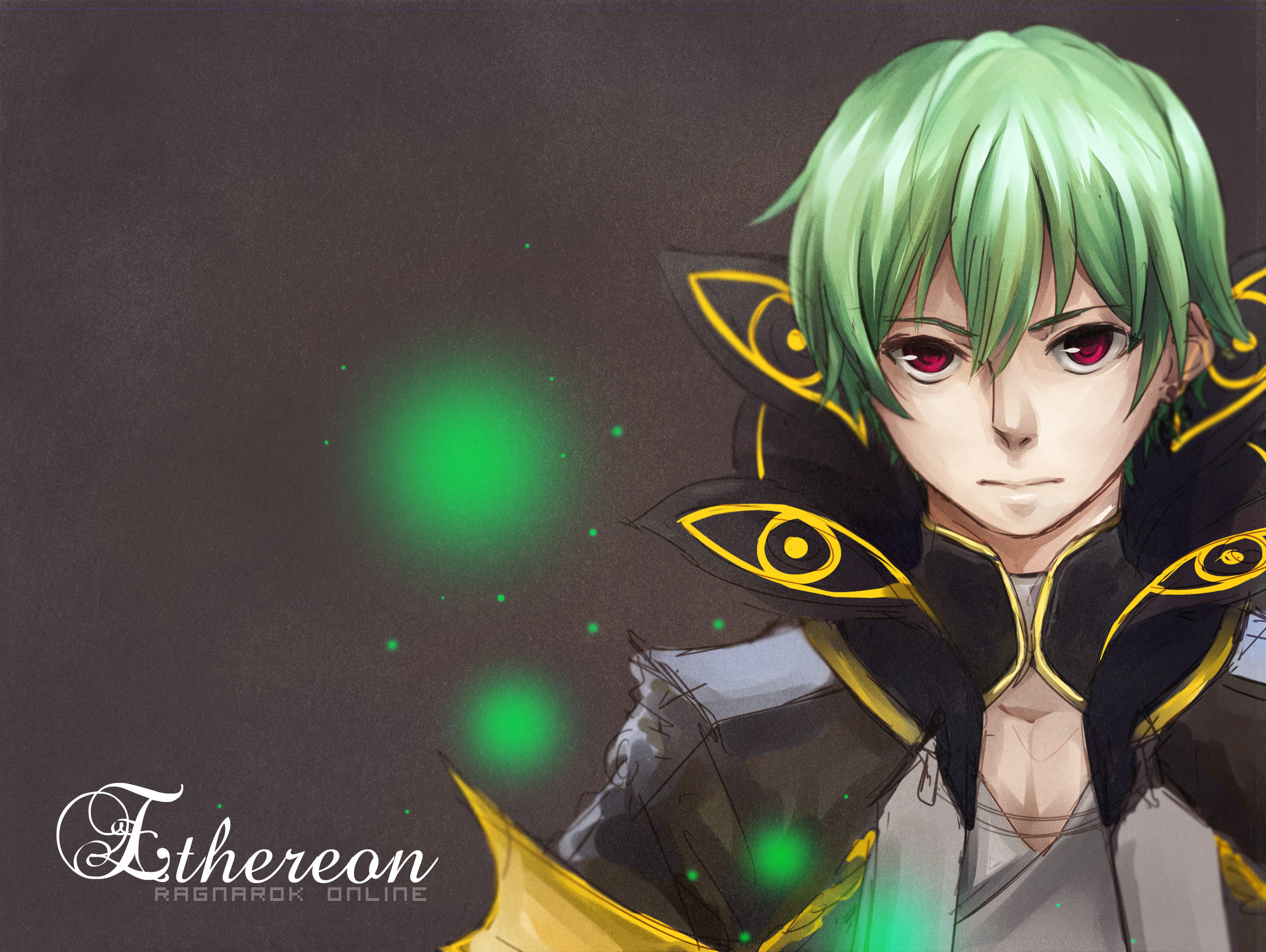 Safebooru - 1boy black coat brown background champourado character name closed mouth coat ...