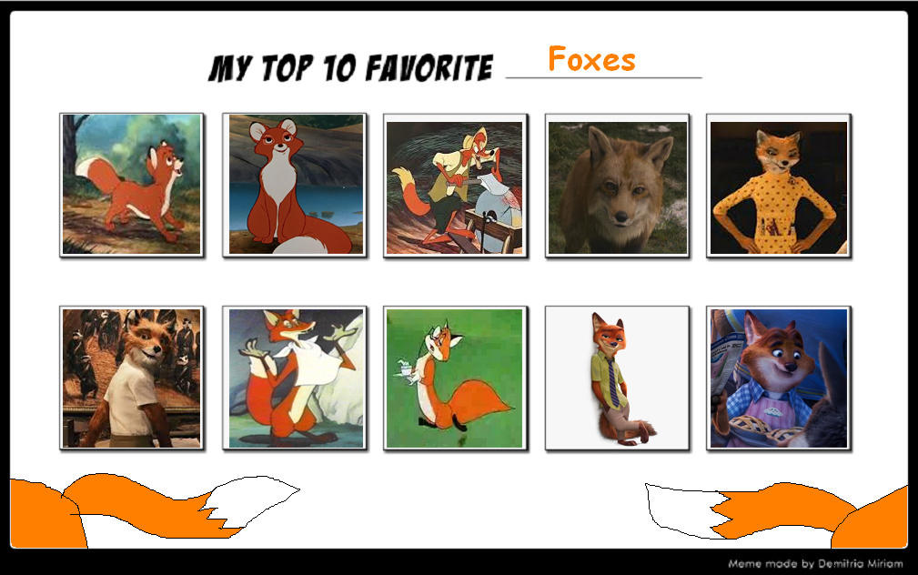 Top 10 Favorite Foxes by brazilianferalcat on DeviantArt