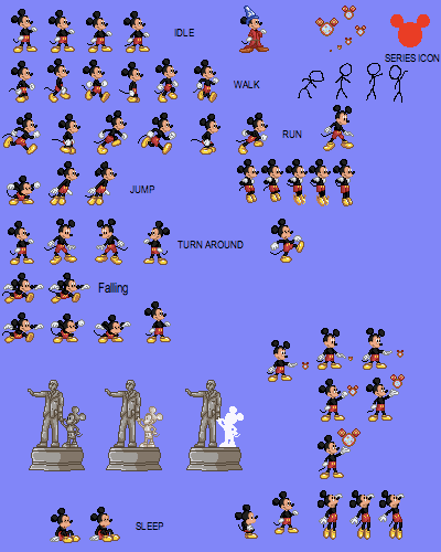 Unfinished Mickey Sprite Sheet by CellularSP on DeviantArt