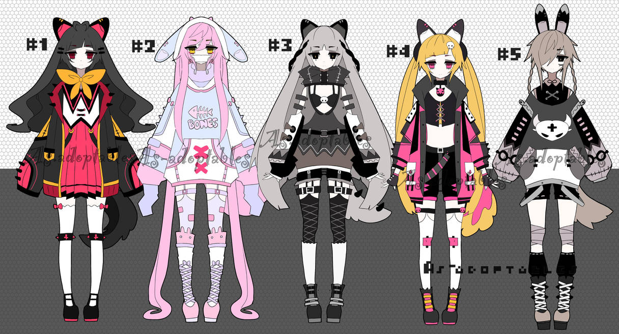 Cyberpunk demon adoptable batch open by AS-Adoptables on DeviantArt