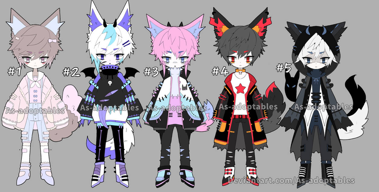 Kemonomimi adoptable batch closed by AS-Adoptables on DeviantArt