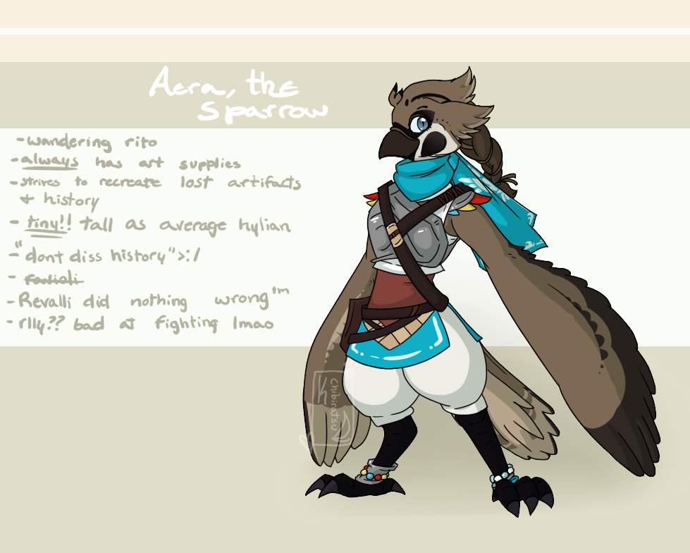 aera, the sparrow (BOTW OC/sona) by o-okamiden on DeviantArt