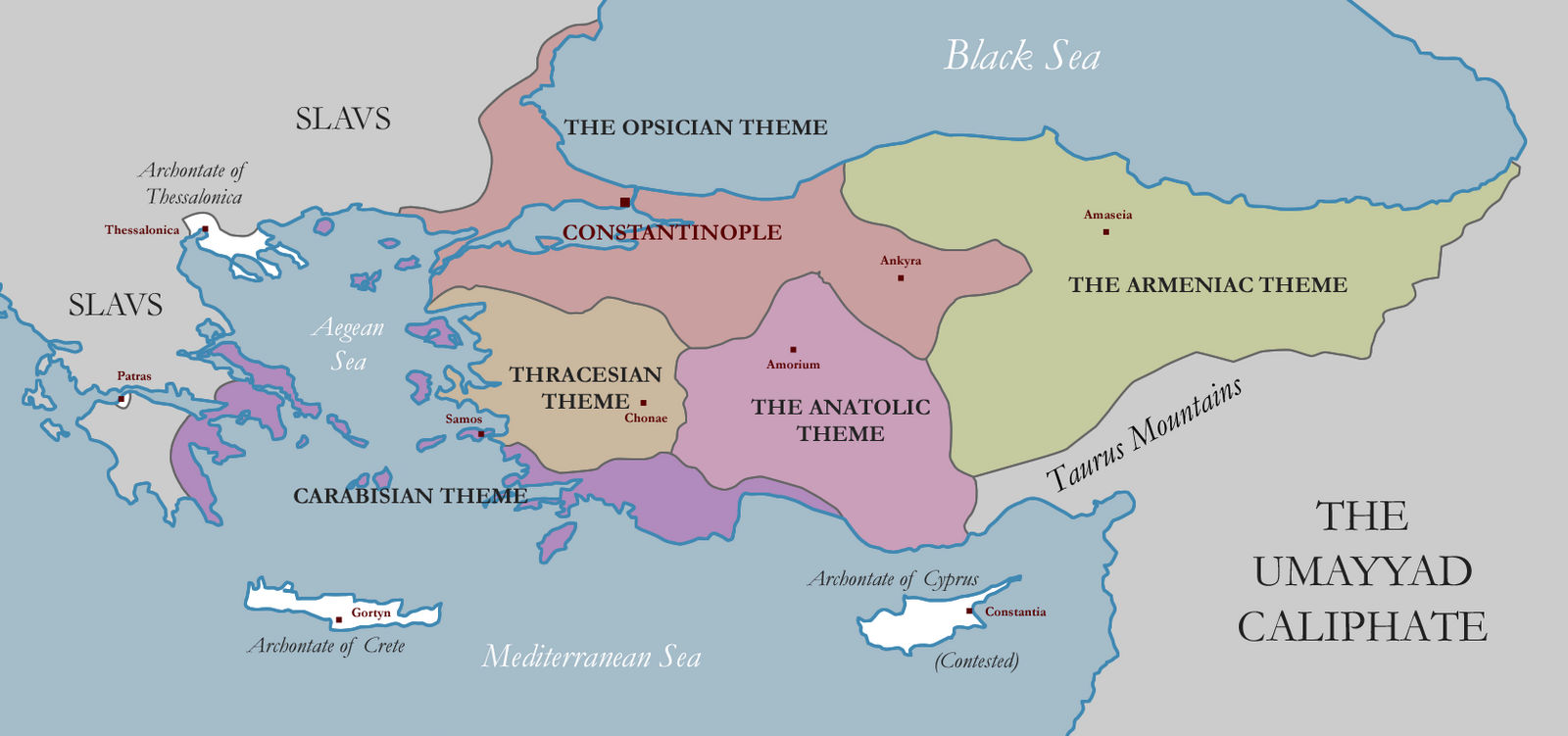 Themes of the Byzantine Empire in the 7th Century by eaxelandersson on ...