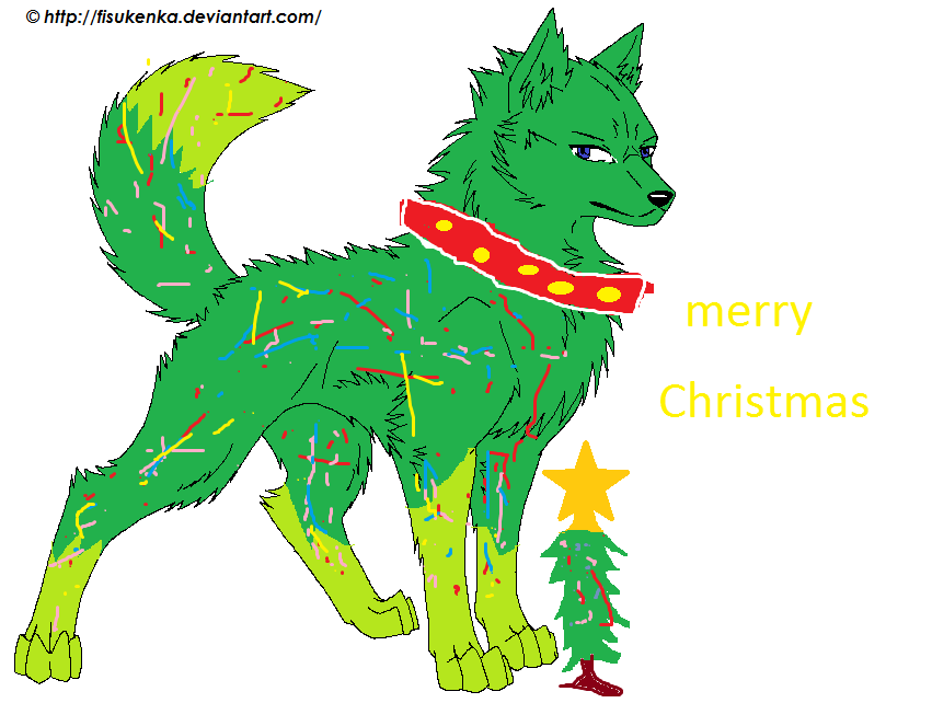 Christmas wolf adopt by SlenderDrawer on DeviantArt