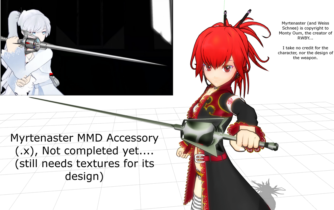 [MMD+RWBY] Myrtenaster (Weiss's sword) W.I.P. by Miku-Nyan02 on DeviantArt