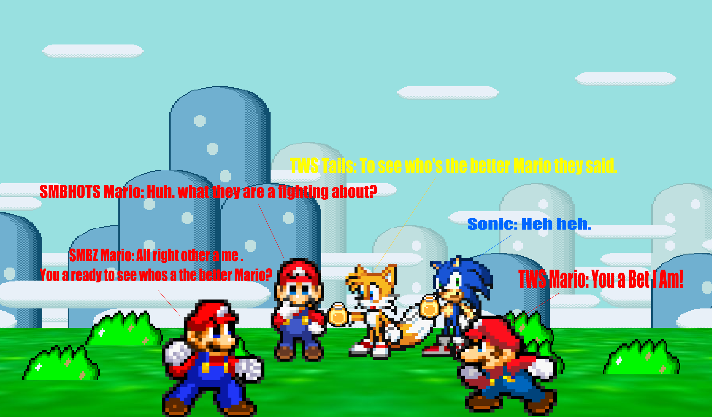 Art-Trade SMBZ Mario VS TWS Mario by DrizzlyScroll1996 on DeviantArt