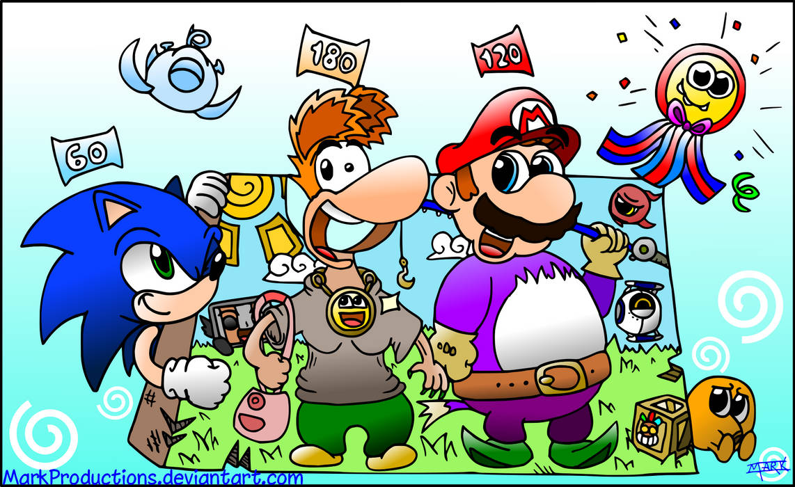 Sonic, Rayman and Mario! by MarkProductions on DeviantArt