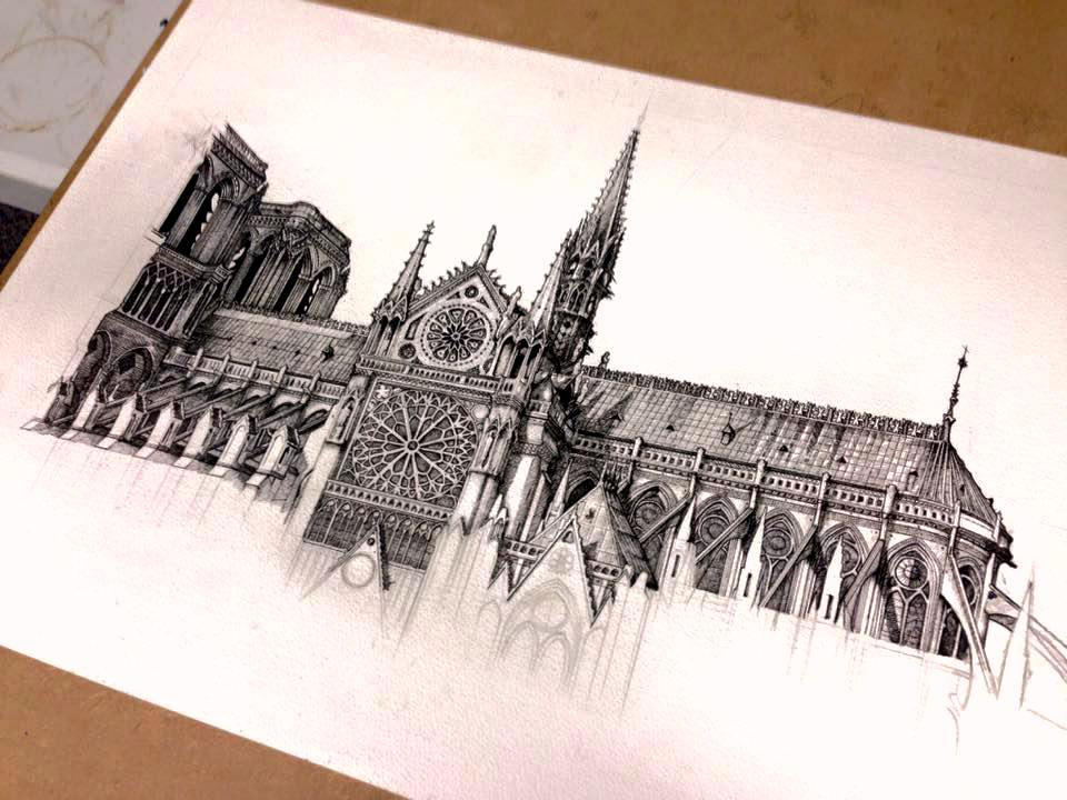 Notre Dame Cathedral from another perspective by hipple25 on DeviantArt