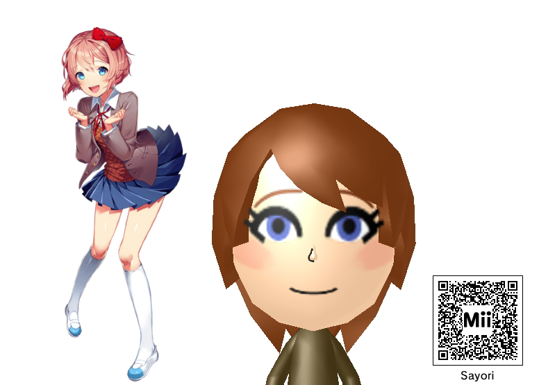 Nintendo Mii - Sayori by SuperCaptainN on DeviantArt