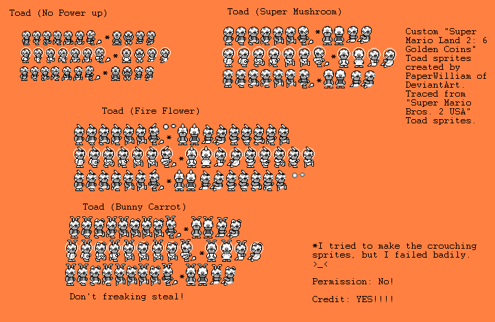SML2 Custom Toad Sprites by PaperWilliam on DeviantArt