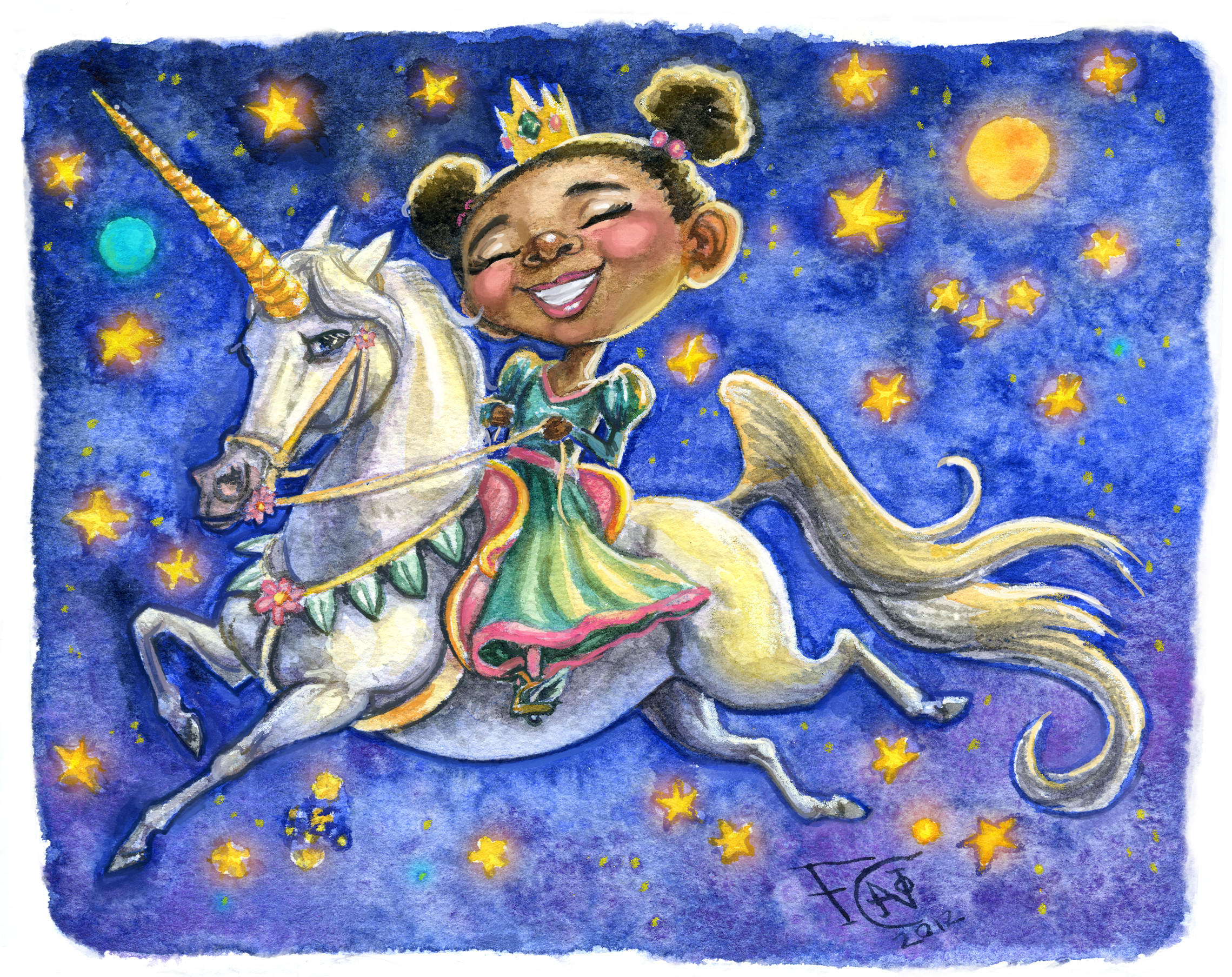 Princess on a Unicorn by Felicia Cano : r/EbonyImagination