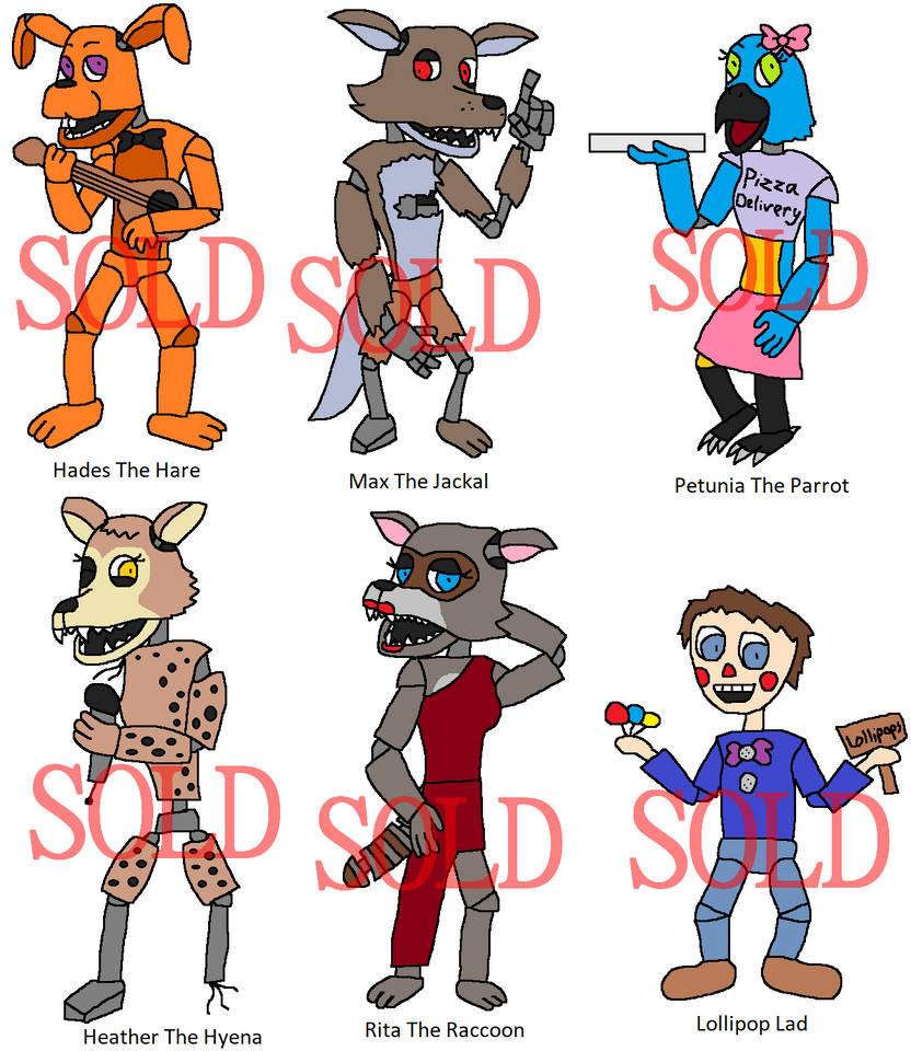 FNAF Animatronic Adopts Batch #1 (CLOSED) by Clawort-Animations on ...