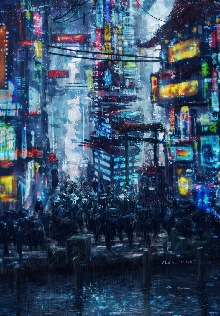 Cyberpunk Downtown by SeerLight on DeviantArt