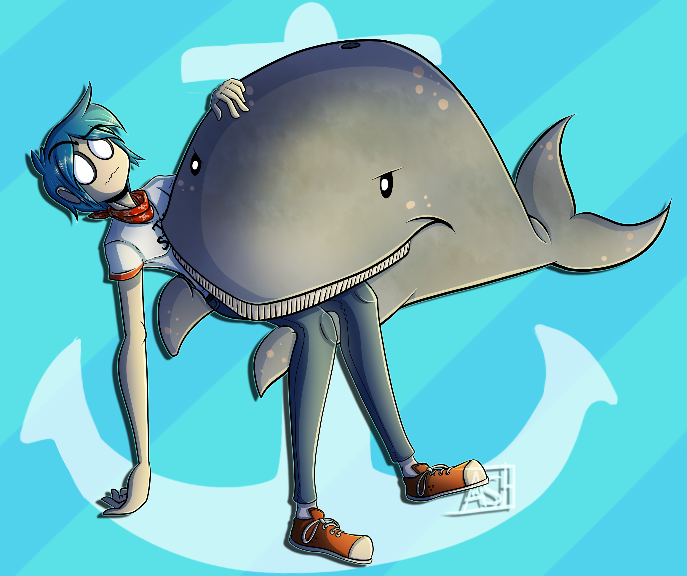 2D and the whale by Ashesfordayz on DeviantArt