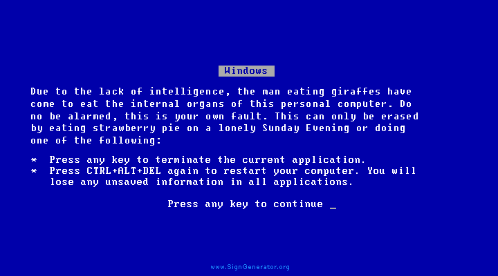 Windows Crash Screen by AarlaShey on DeviantArt