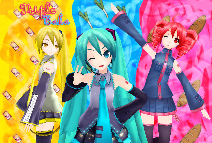 Mmd Triple Baka By Taniavocaloid On Deviantart
