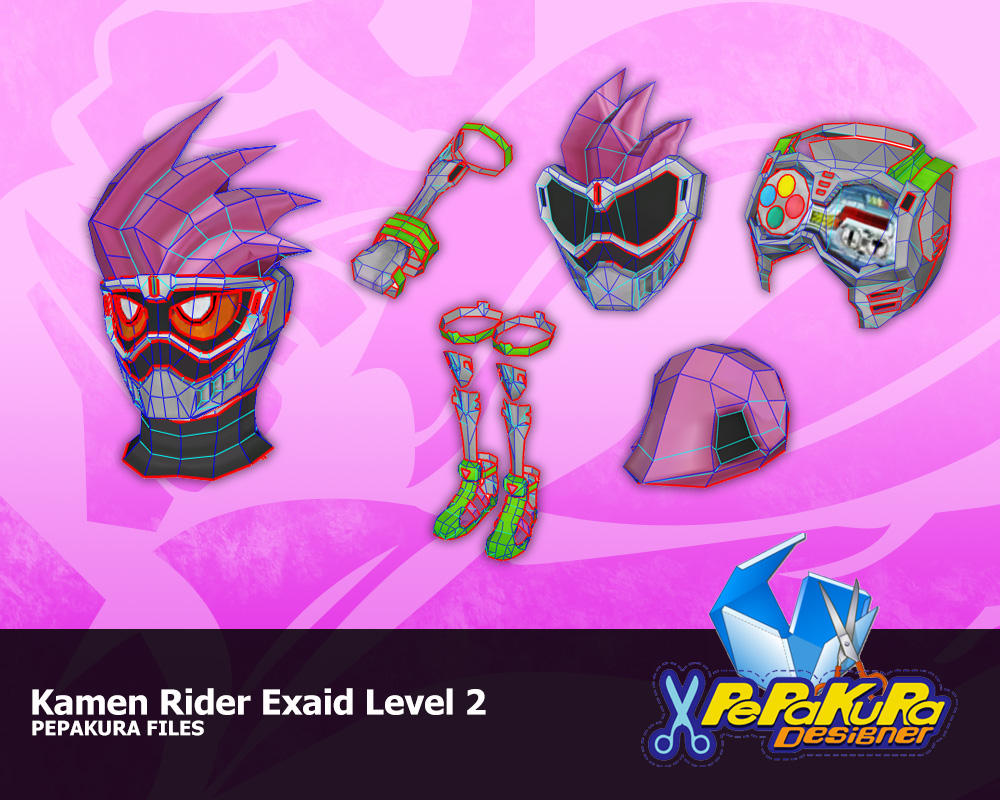 Kamen Rider Exaid Pepakura Foam Template by Constrictorz on DeviantArt