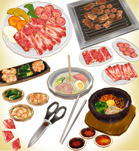 BBQ MODEL SET MMD FOOD DOWNLOAD by Hack-Girl on DeviantArt