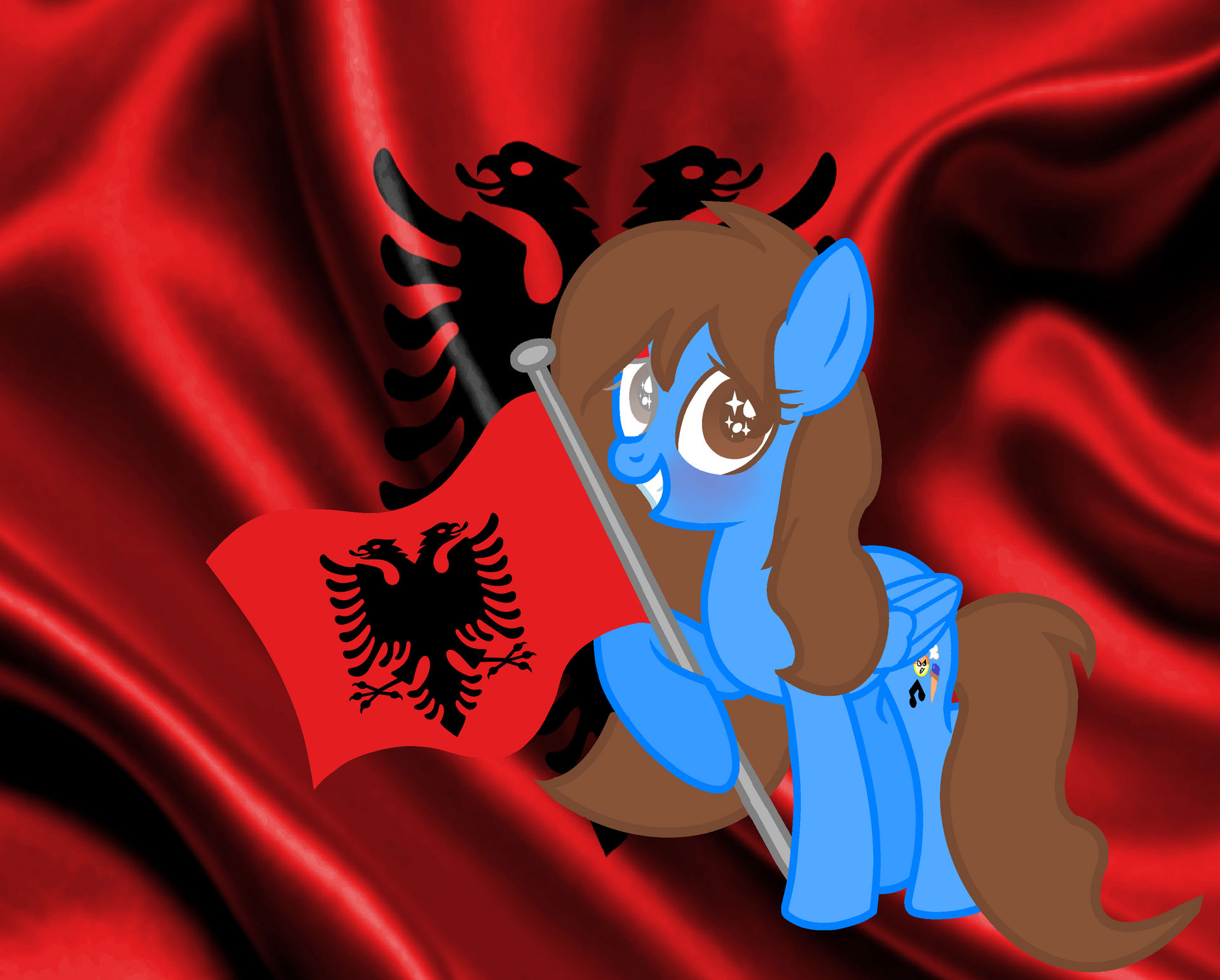 Pony holds the flag (Bases) by CherylBlackBerryChan on DeviantArt