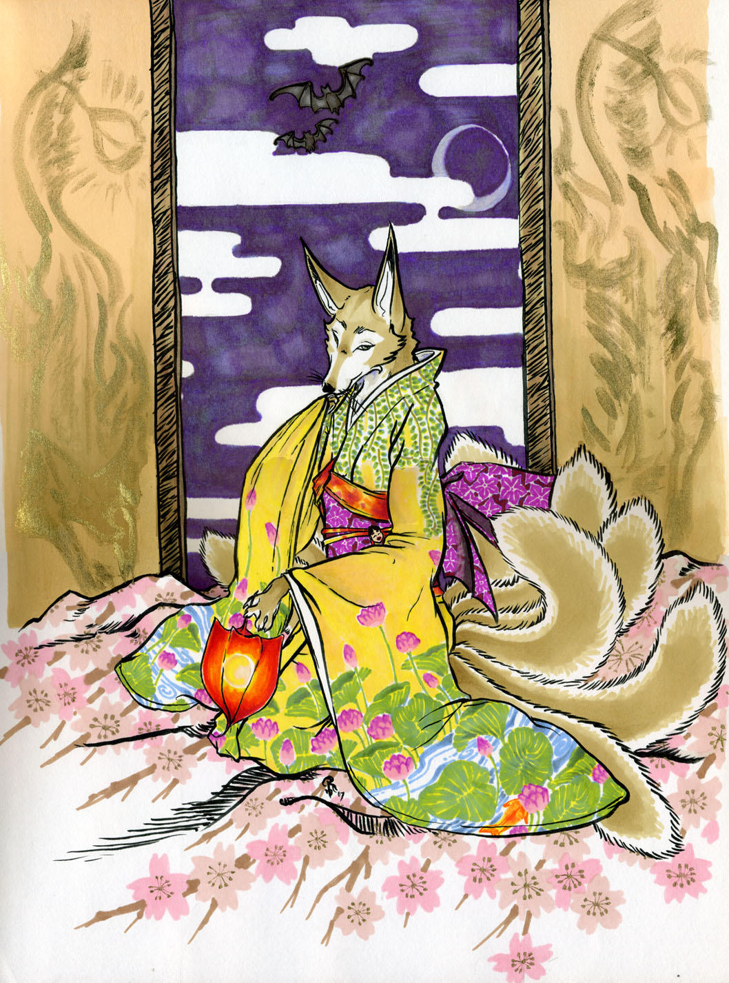 Traditionally Mythical: Kitsune by Lionsong on DeviantArt