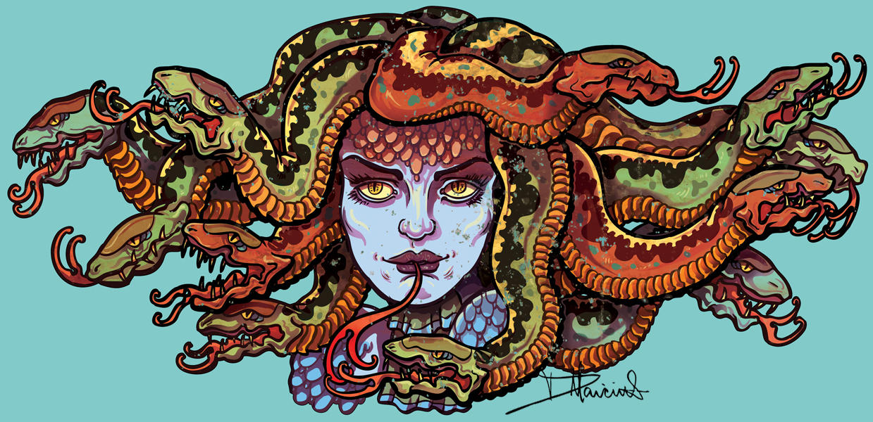 Safebooru - 1girl disembodied head dmillustration greek mythology ...