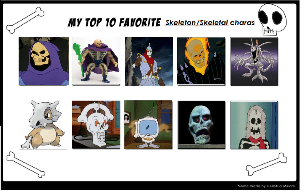 Top 10 Favourite Skeletons Skeletal Charas Meme by Tatsunokoisthebest ...