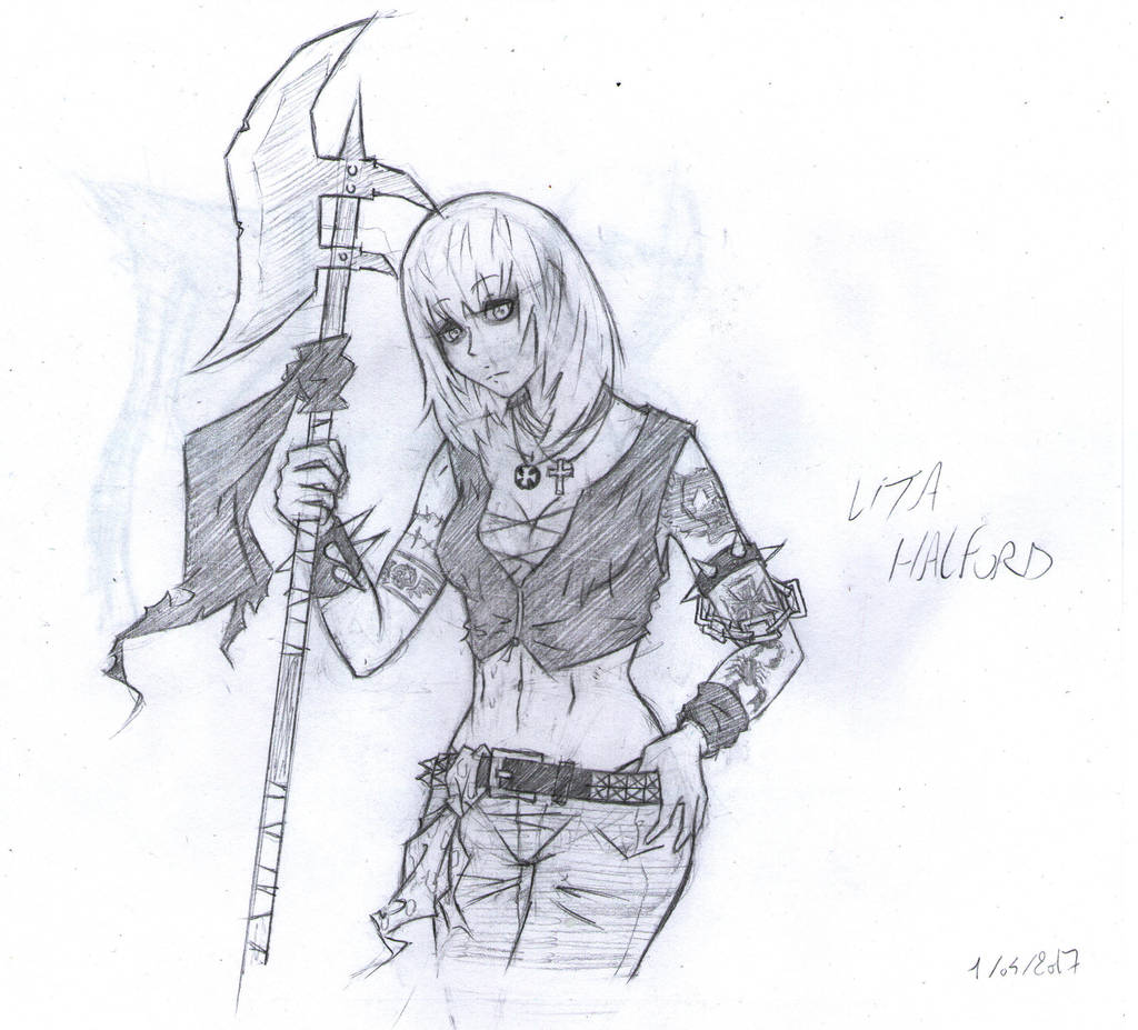 Lita Halford ( black and white) by Lyan-s-Art on DeviantArt