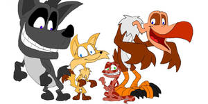 Harchi, Buck, and Popy chase Oscar by HunterxColleen on DeviantArt