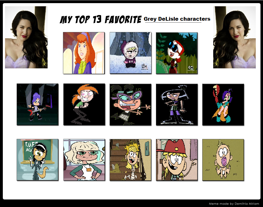 Top 13 Favorite Grey Delisle Characters by Prentis-65 on DeviantArt