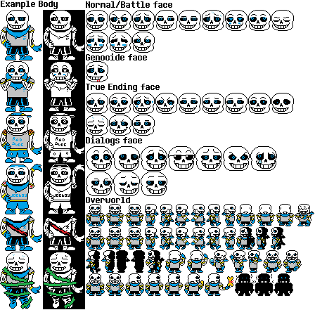 Underswap Sans Sprite Sheet Update by HerobrineTV on DeviantArt