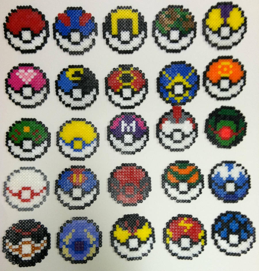 Perler Bead Pokeballs by thewiredslain on DeviantArt Perler Bead Pokeballs by thewiredslain on DeviantArt