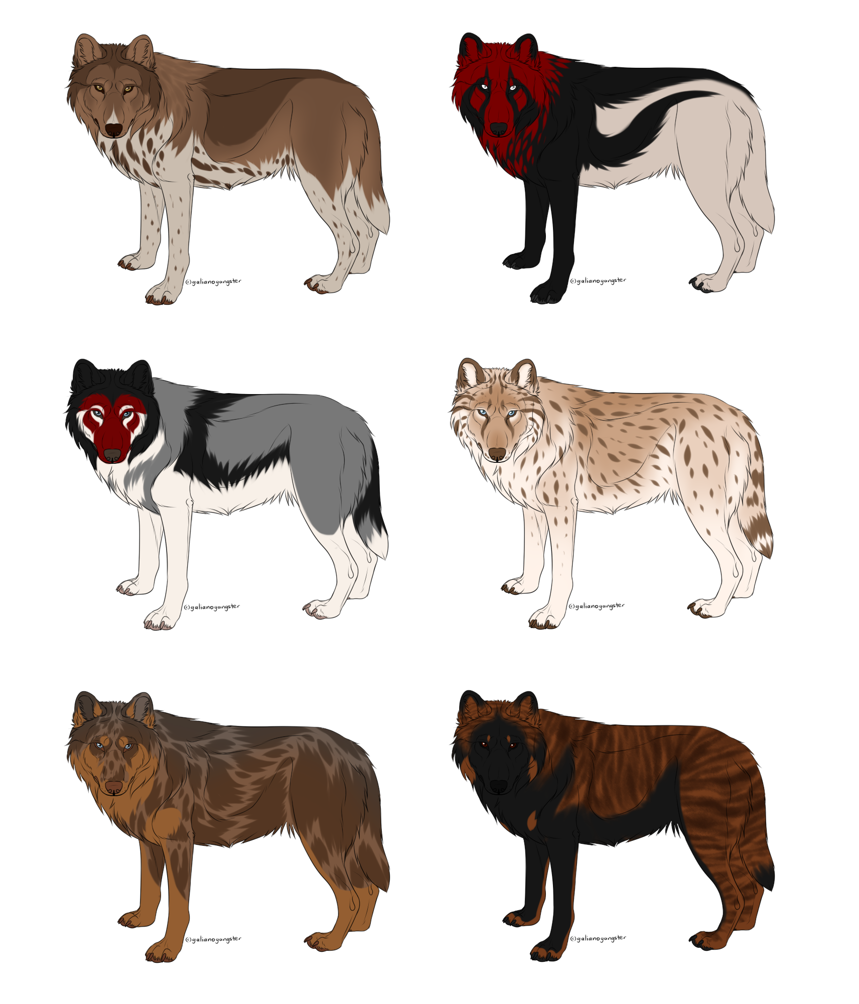 Wolf Adoptables 2 OPEN by galianogangster on DeviantArt