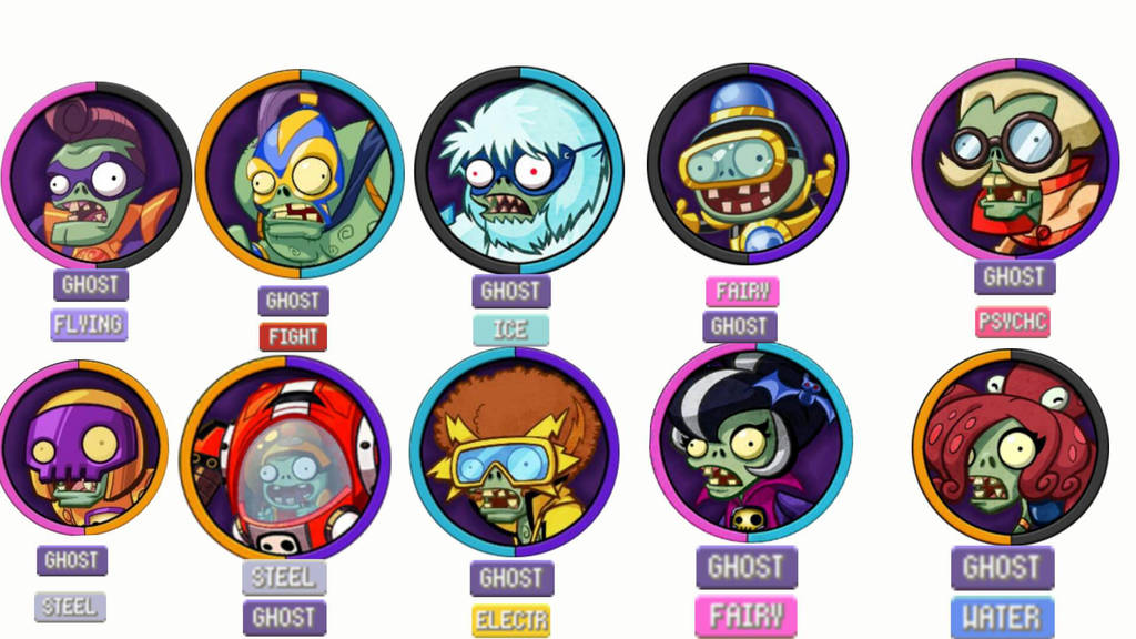 PvZ Heroes Zombie Hero With Pokemon Types by CherryScarletMermaid on ...