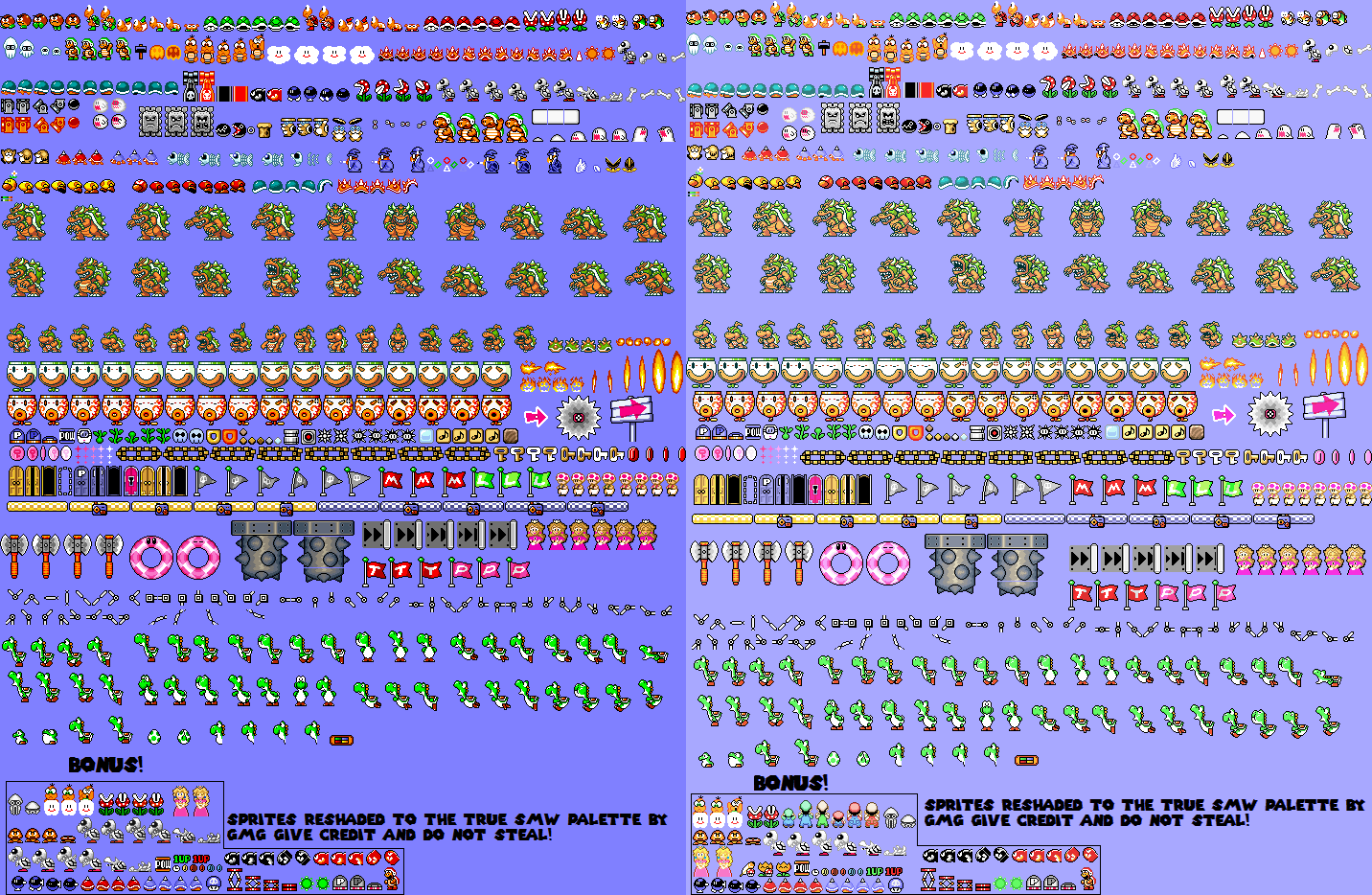 SMM SMW +SMA2 True Palette Sprites by KoopshiKingGeoshi on DeviantArt