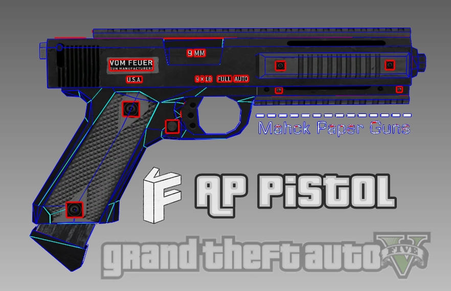 GTA V AP Pistol PaperModel by 1993Mahck on DeviantArt
