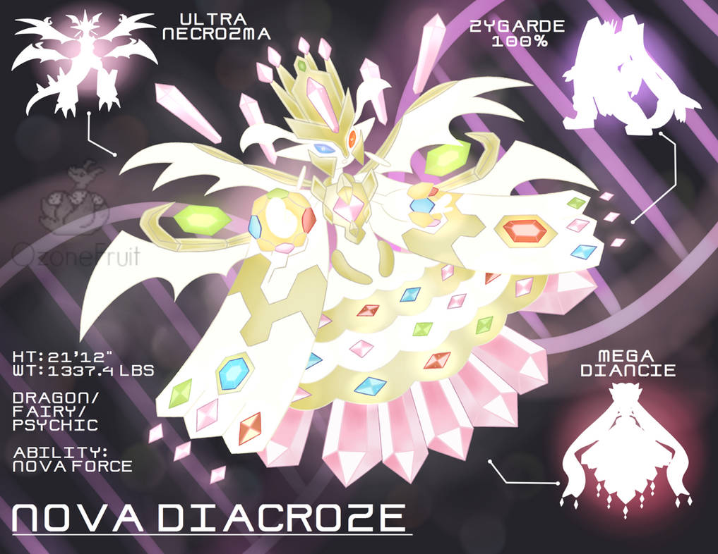 Pokemon Fusion! M-Diancie, U-Necrozma, Zygarde 100 by OzoneFruit on ...