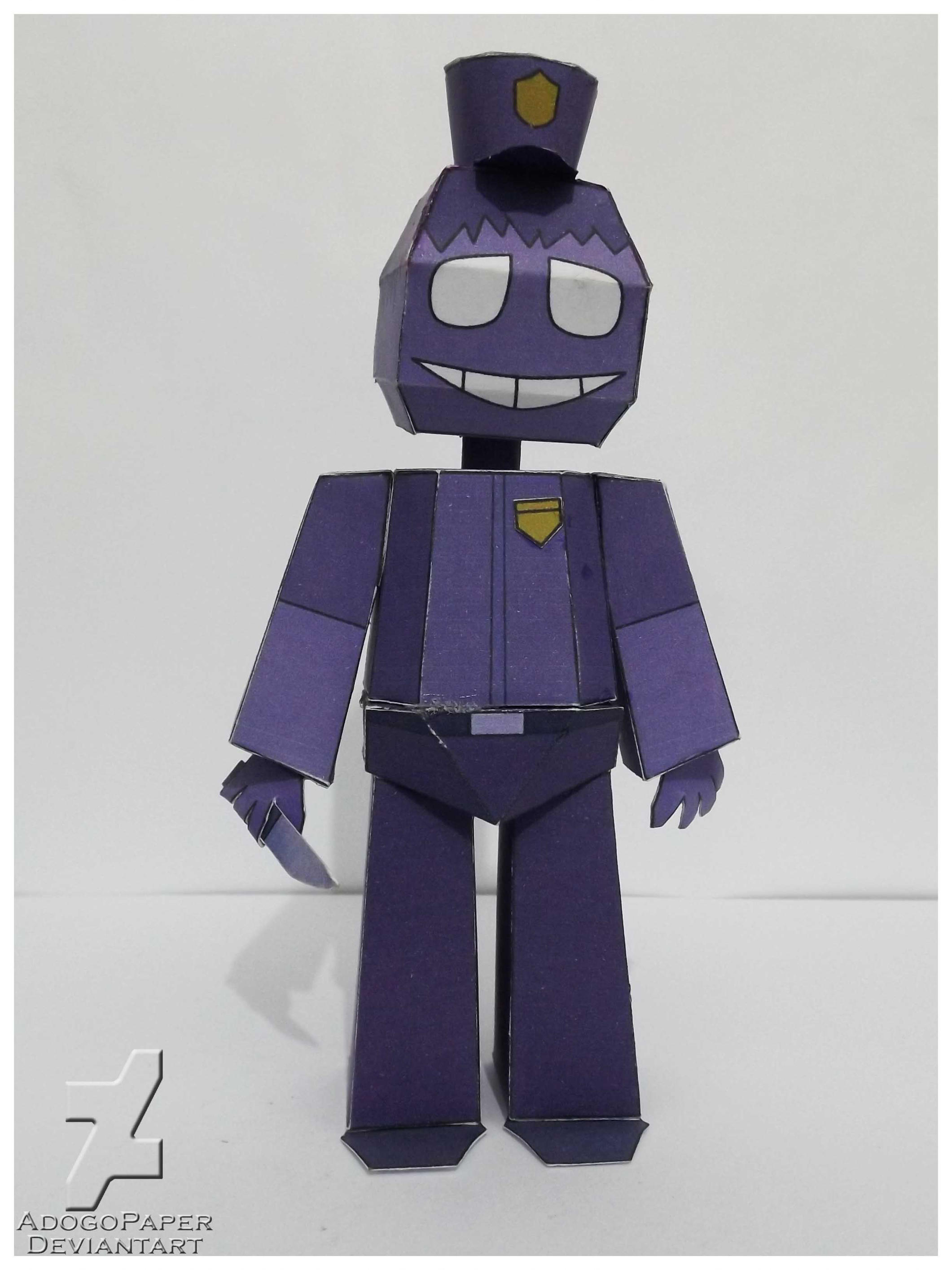five nights at freddy's 2 purple guy papercraft by Adogopaper on DeviantArt