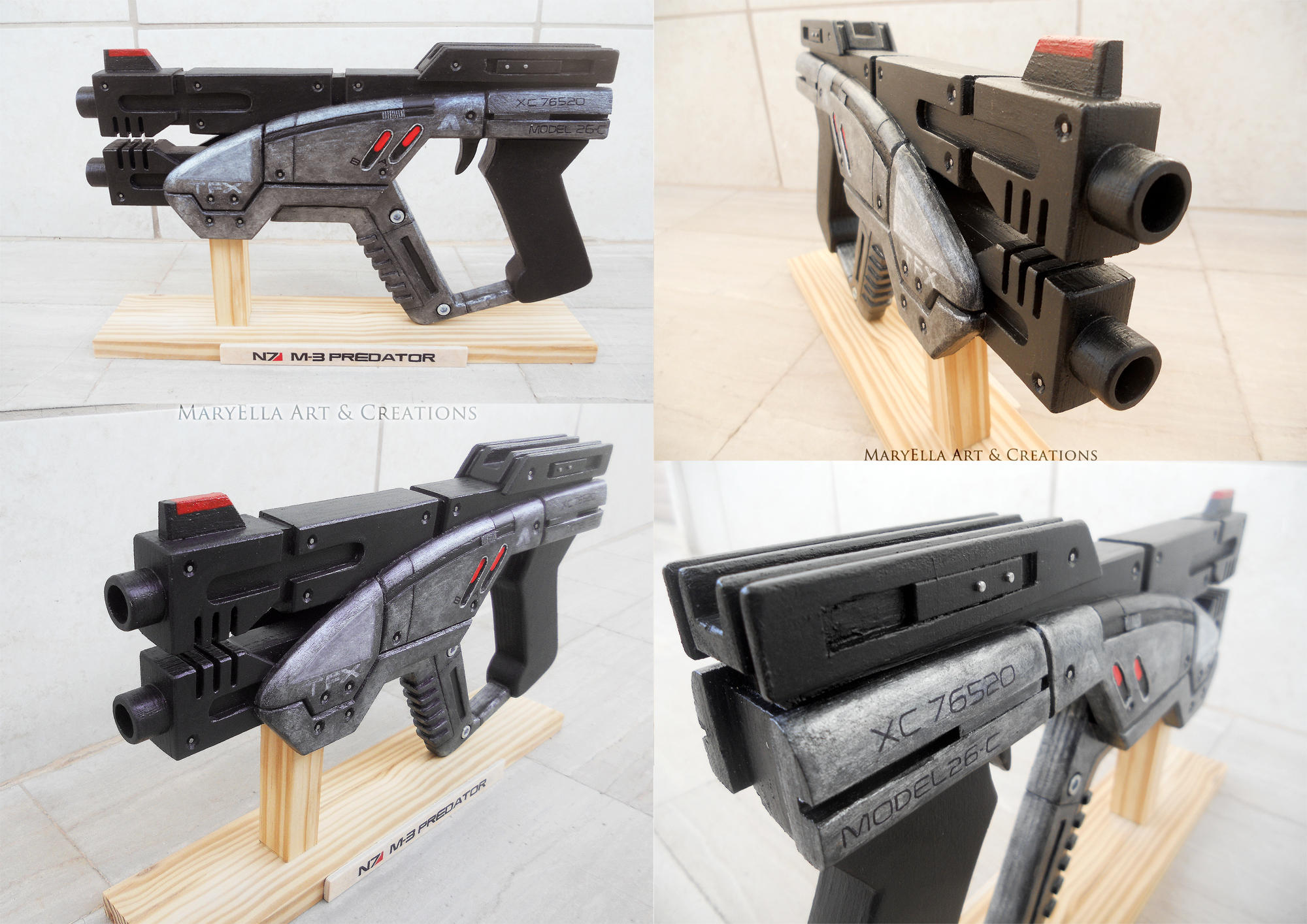 Mass Effect: M-3 Predator 1:1 wood replica by MithriLady on DeviantArt