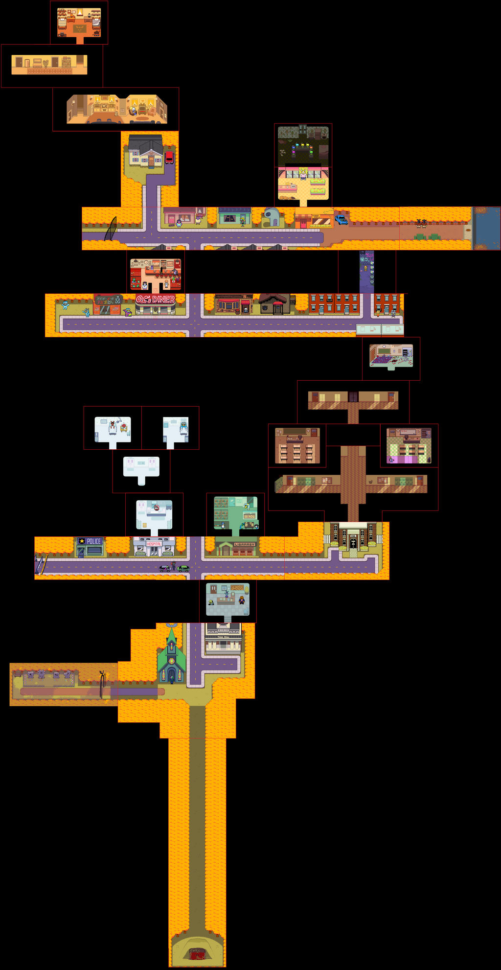 Deltarune - Full town map and insides by AlbaBelen on DeviantArt