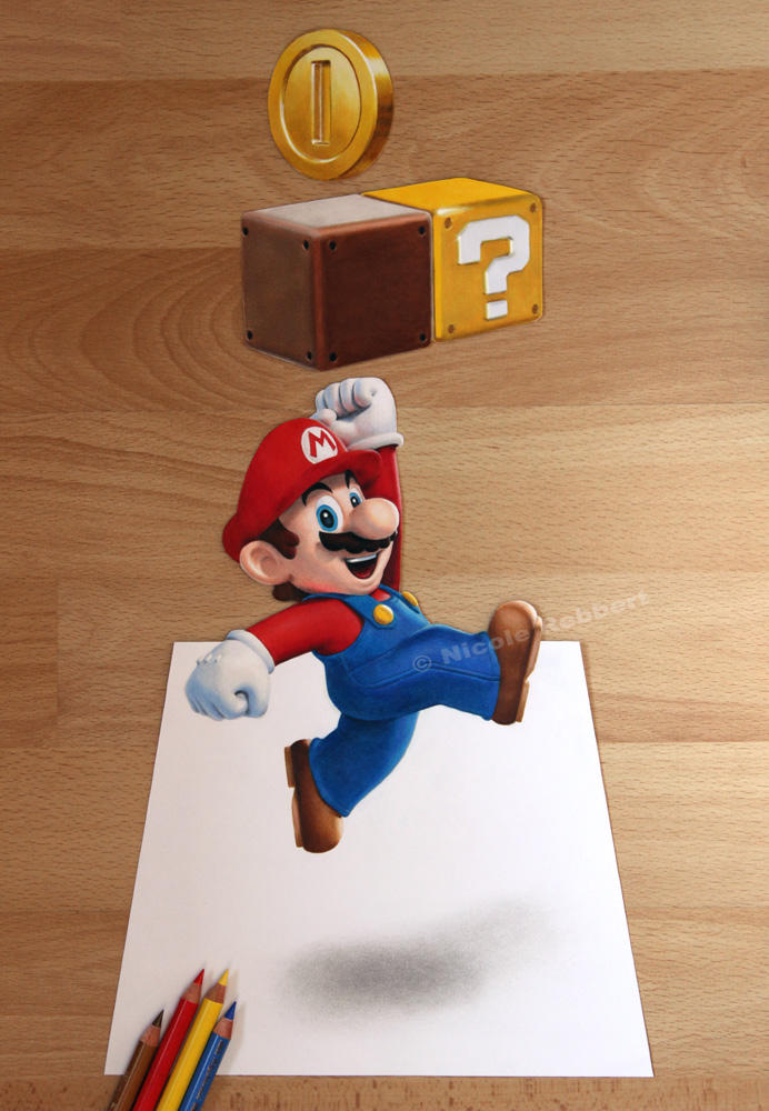Super Mario - 3D drawing by Quelchii on DeviantArt