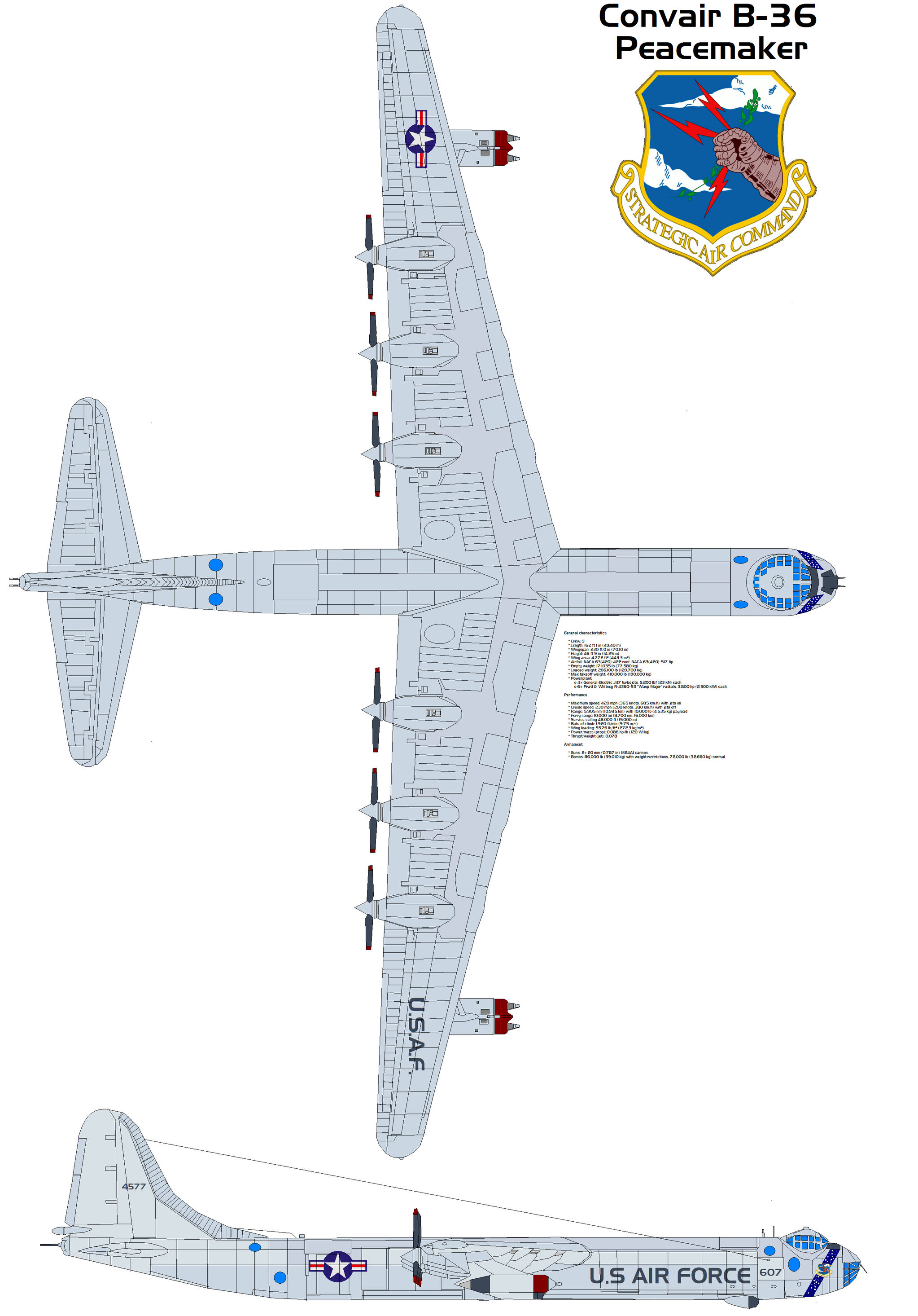Convair B-36 Peacemaker by bagera3005 on DeviantArt