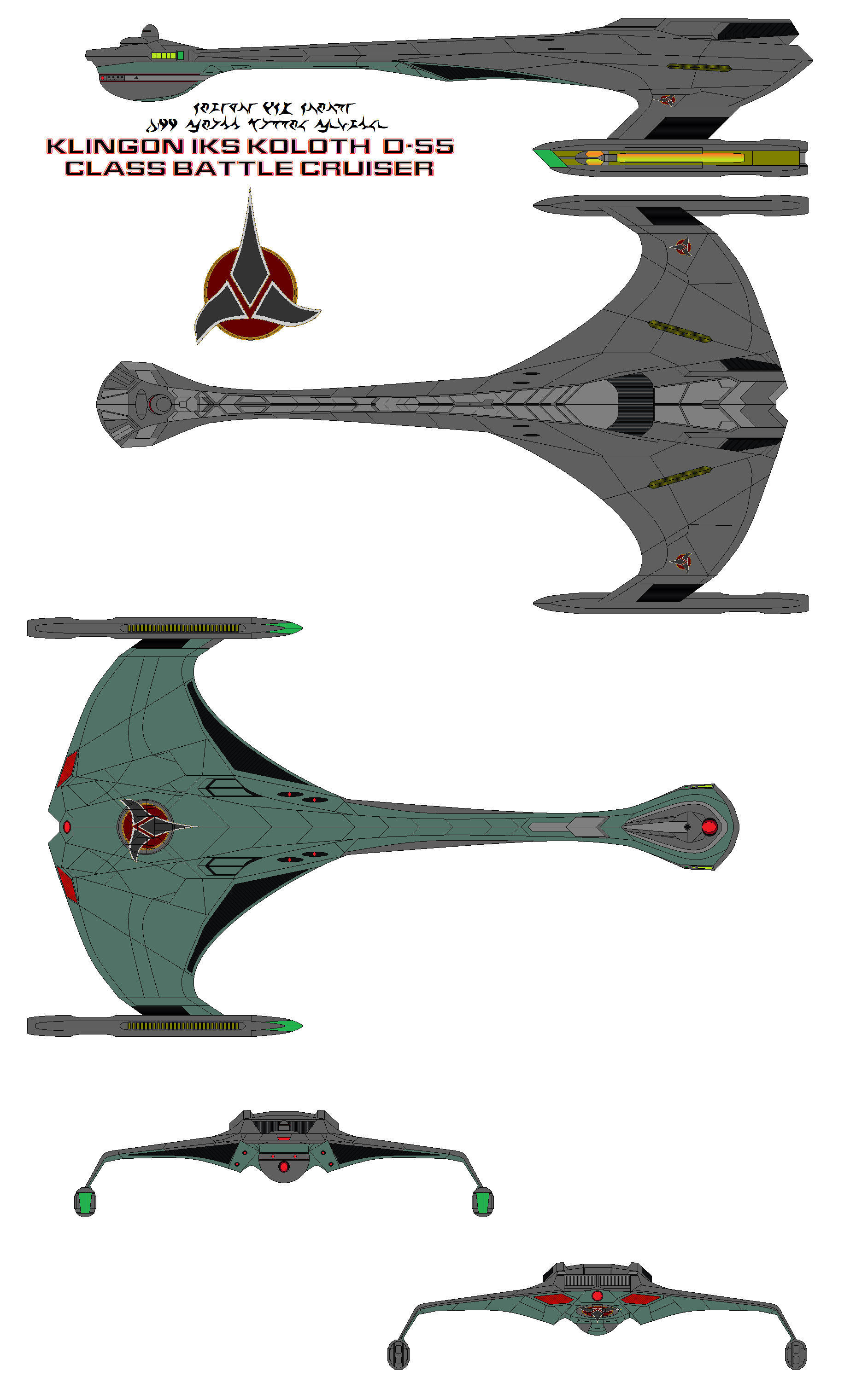Klingon IKS Klothos D-55 Class Battle Cruiser by bagera3005 on DeviantArt