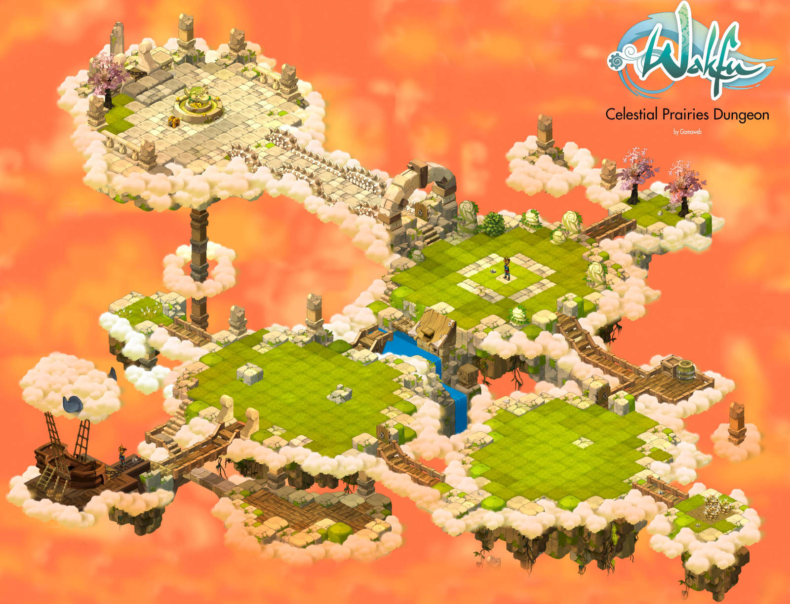 Wakfu Dungeons - Celestial Prairies (Bonta) by GamaWeb on DeviantArt