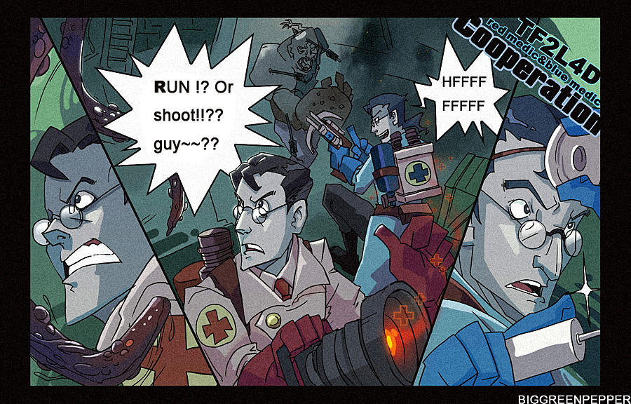 TF2 medic and medic by biggreenpepper on DeviantArt