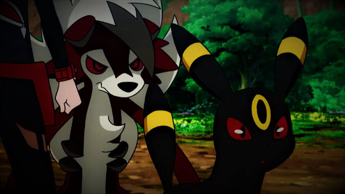 Lycanroc and Umbreon watching a battle by Pokemonsketchartist on DeviantArt