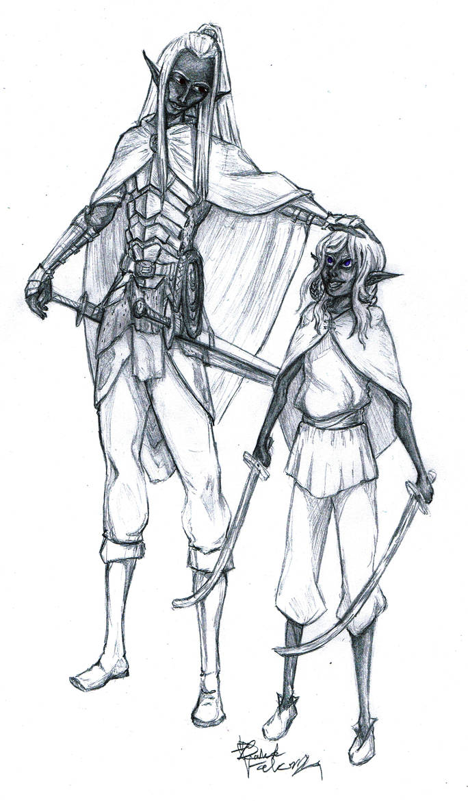 Drow dad and son by DarkFalcon-Z on DeviantArt