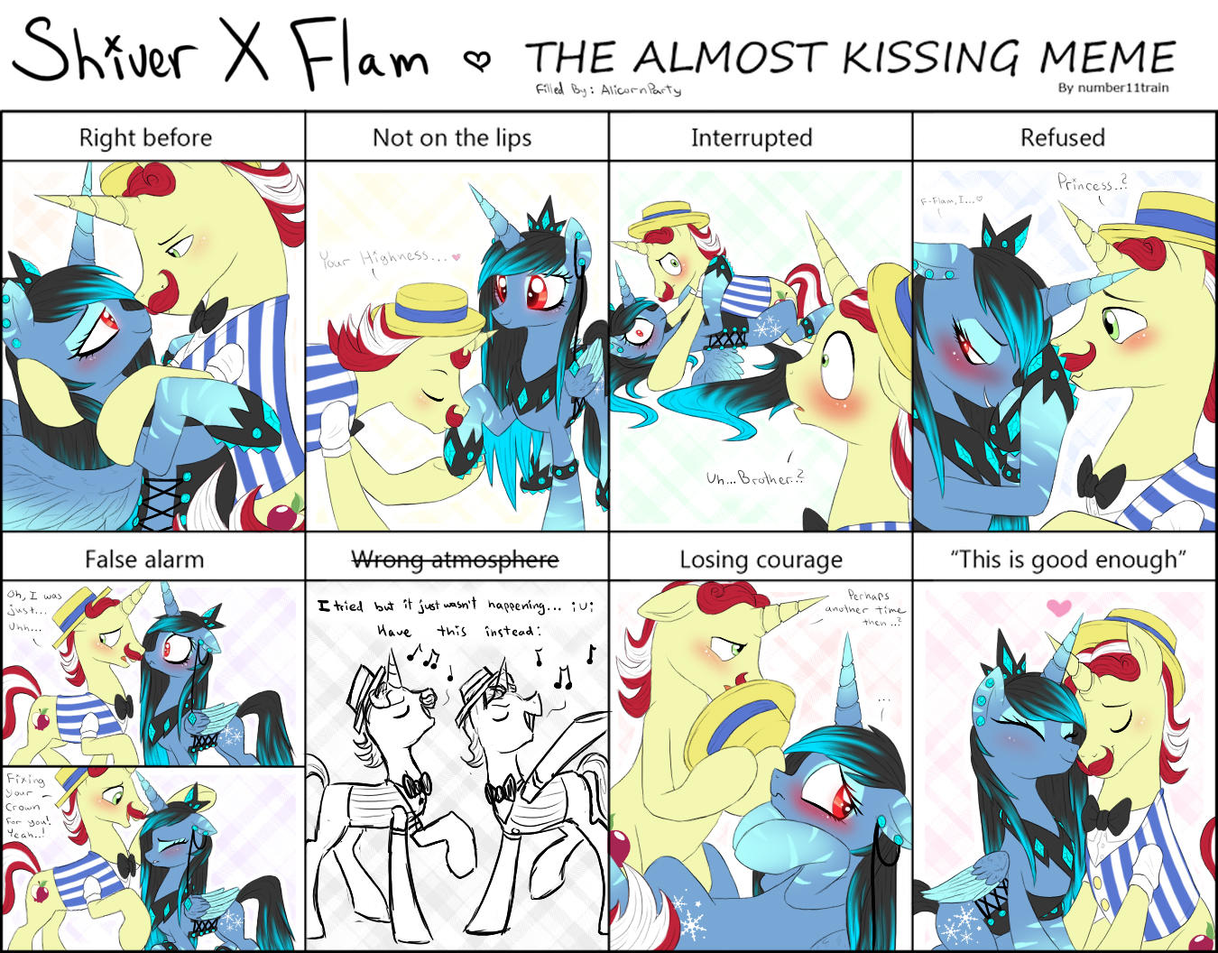 The Almost Kissing Meme - Flam X Shiver by AlicornParty on DeviantArt