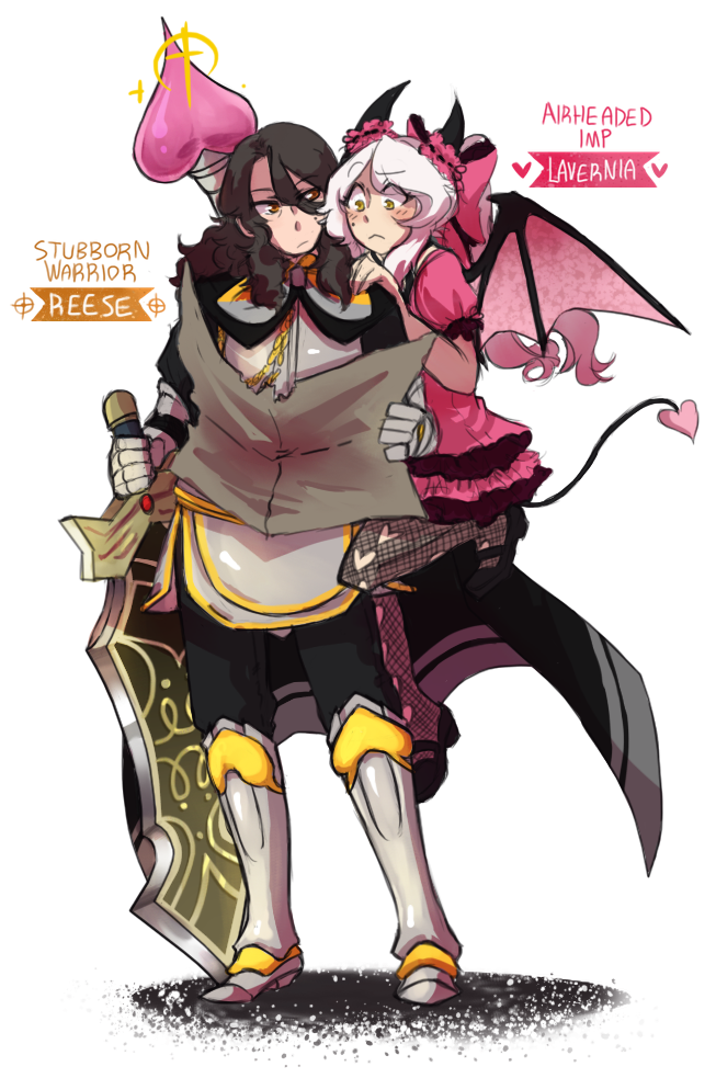 Miitopia: Warrior Reese and Imp Lavernia by GeekyKitten64 on DeviantArt